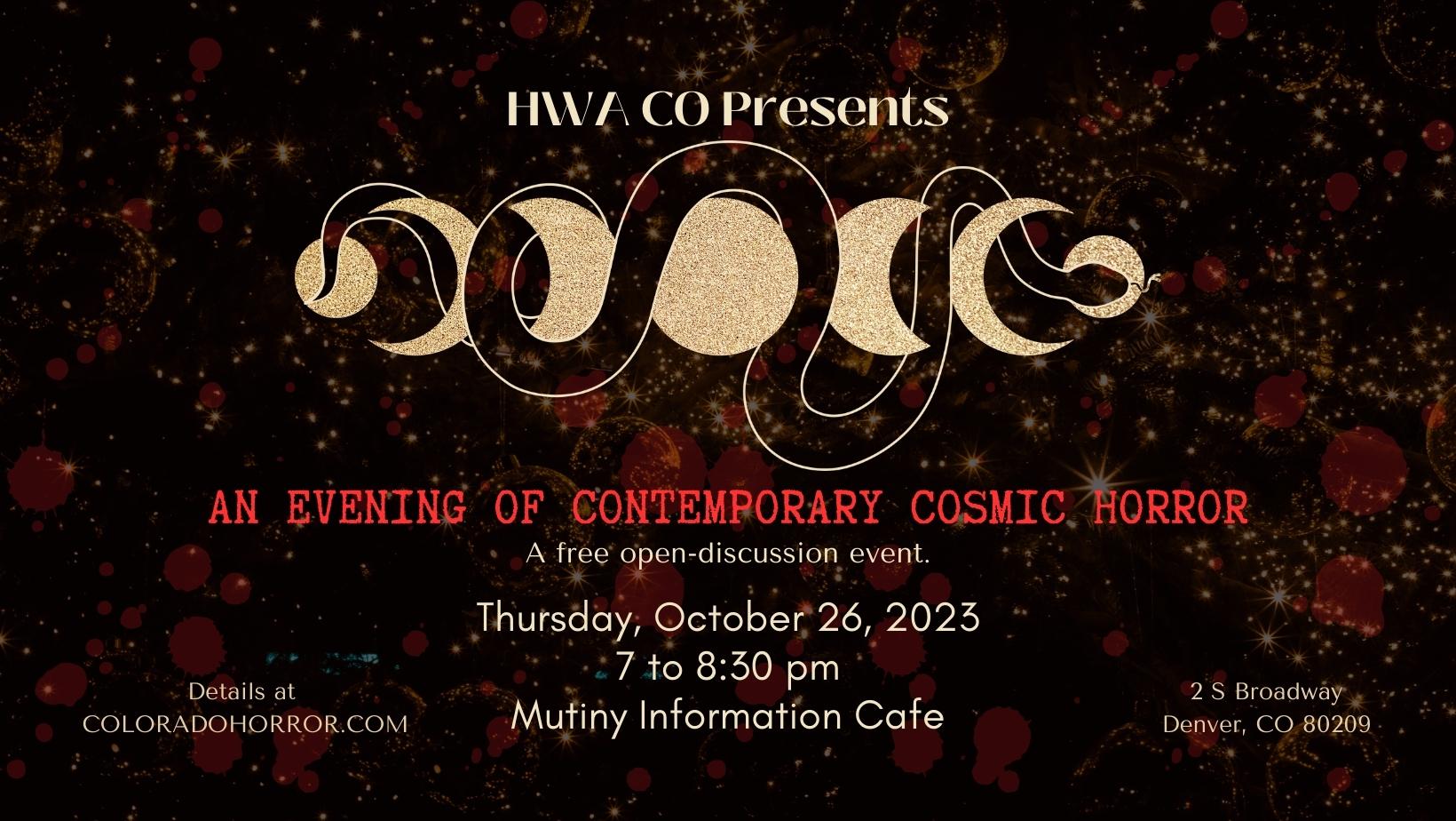 An Evening of Contemporary Cosmic Horror – HWA Colorado